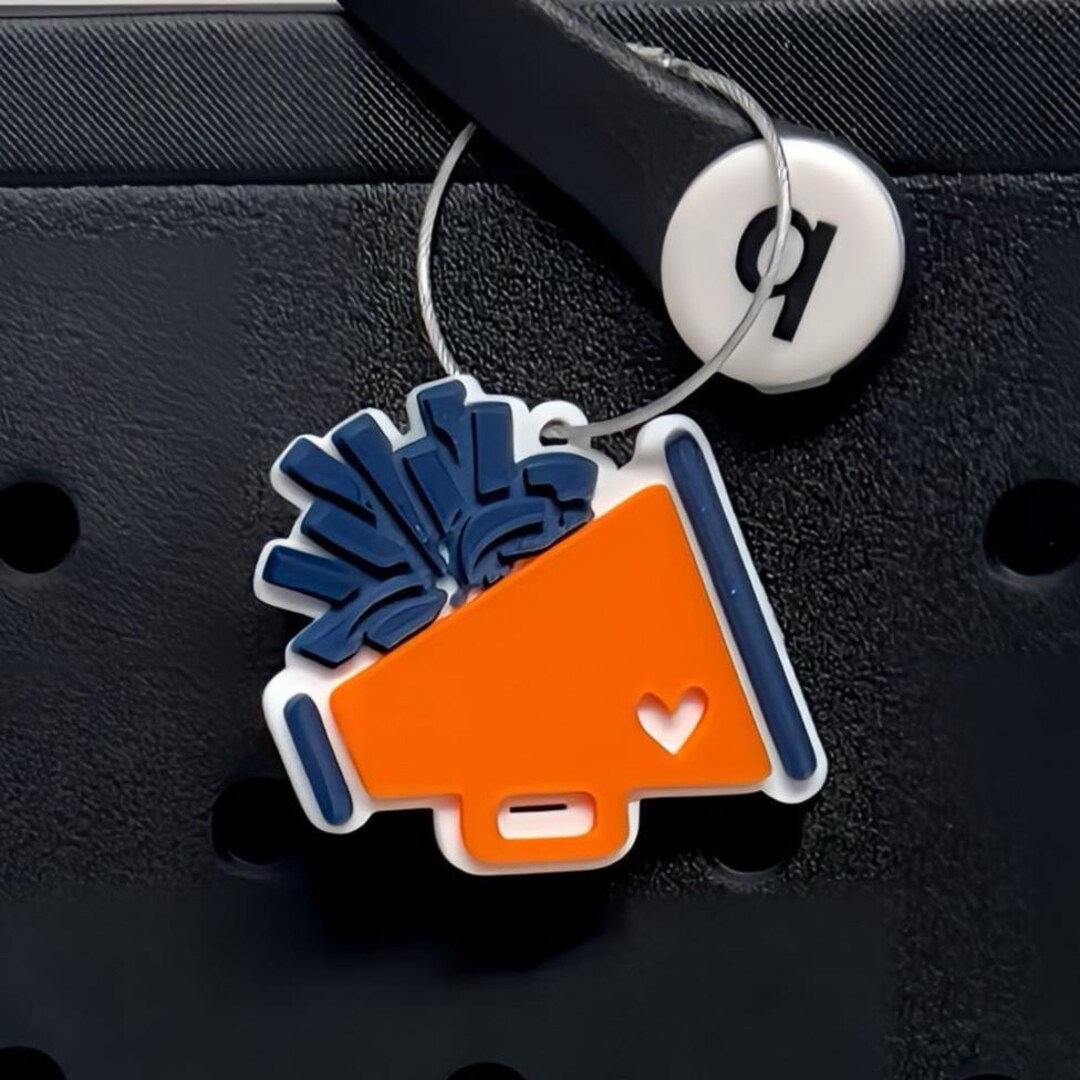 Cheerleader Bag Tag: 3D Printed Pom Pom & Megaphone Charm - Etsy