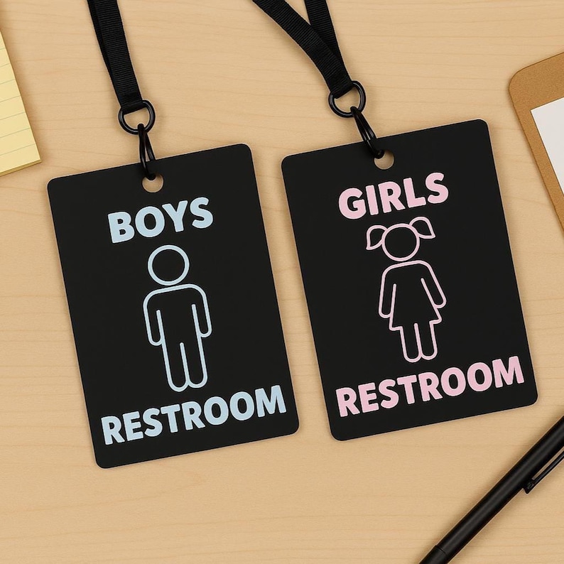 3D Printed Hall Pass Set: Easy-clean Classroom Lanyards - Etsy