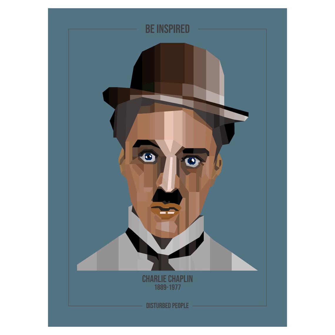 Charlie Chaplin, Be Inspired, WPAP Style Wall Art Illustration, Instant ... Charlie Chaplin, Be Inspired, WPAP Style Wall Art Illustration, Instant ...
