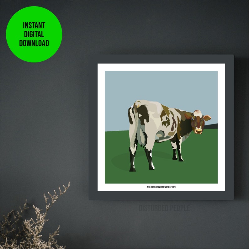 Pink Floyd, Atom Heart Mother, Album Cover Illustration, Poster, Wall ...