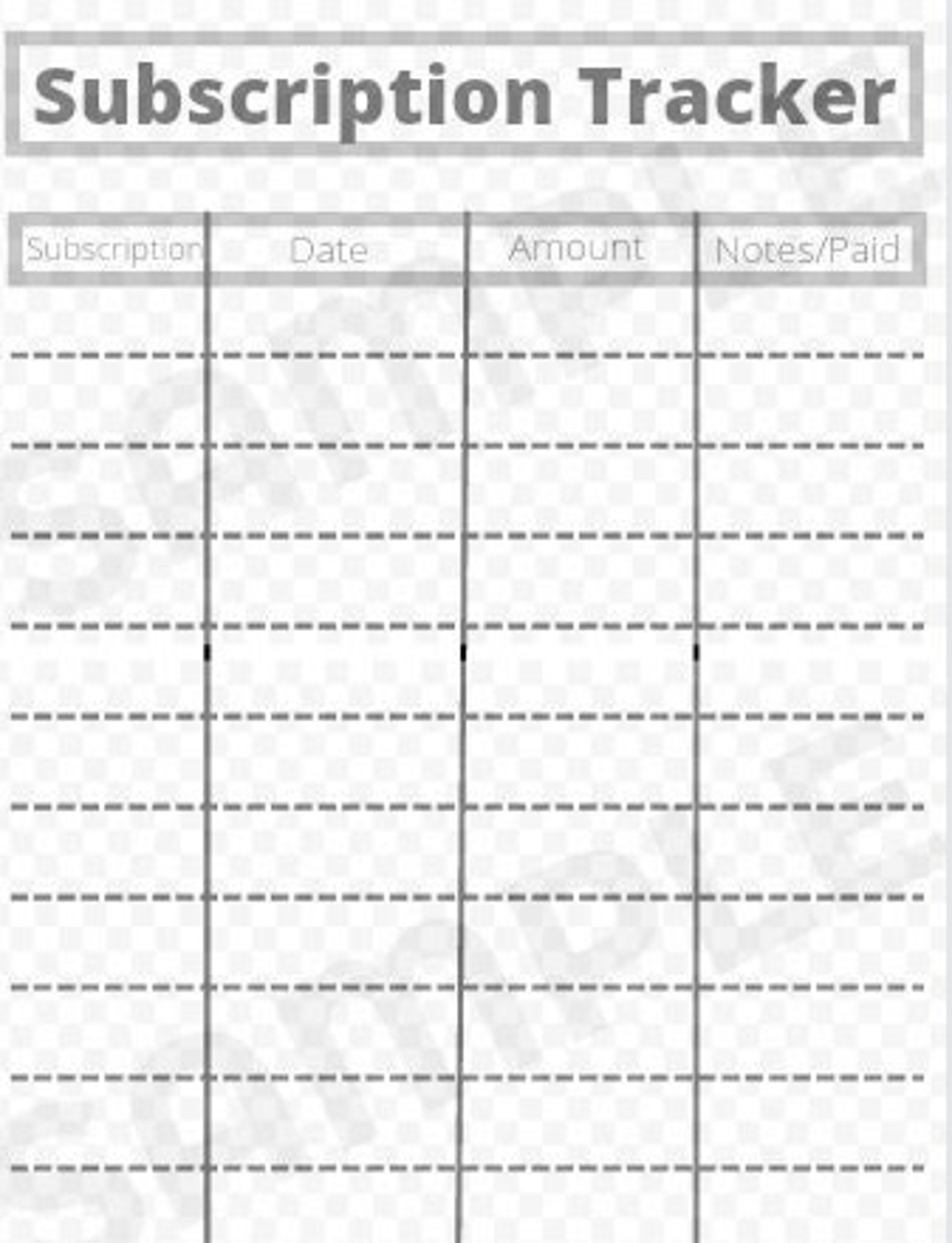 Subscription Tracker - Etsy