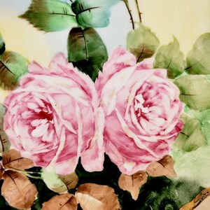 Vintage Shabby Roses Cabinet Display L Cake Plate L Serving Plate Hand ...