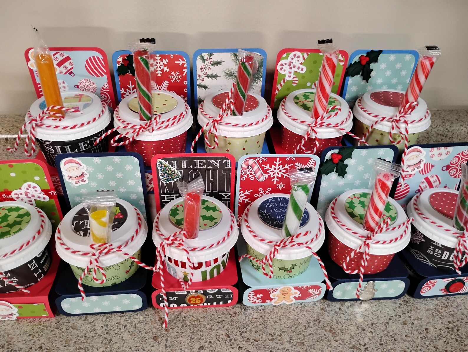 Mini Christmas Candy Cup With Holder: Holiday Party Favor - Etsy