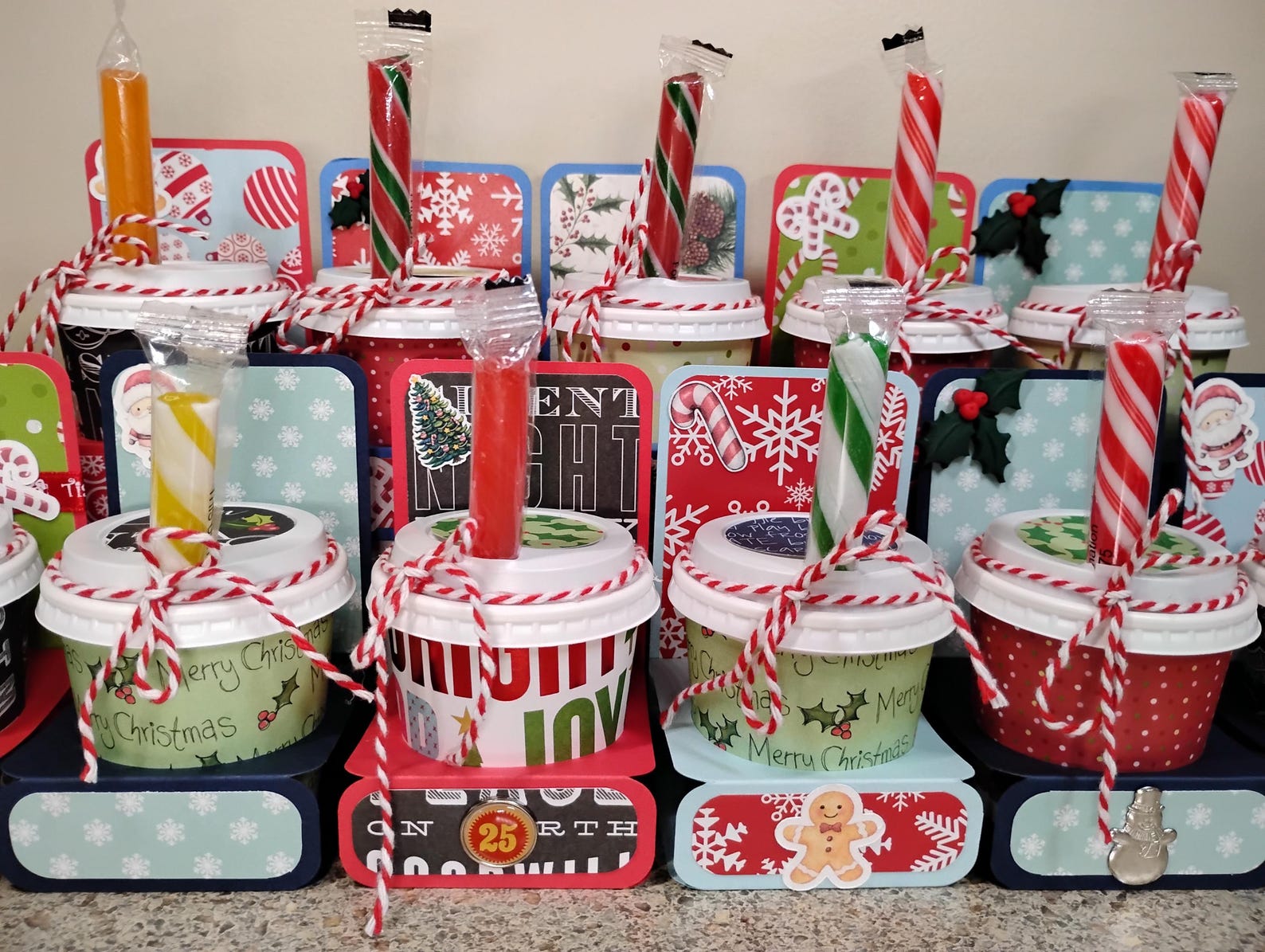 Mini Christmas Candy Cup With Holder: Holiday Party Favor - Etsy