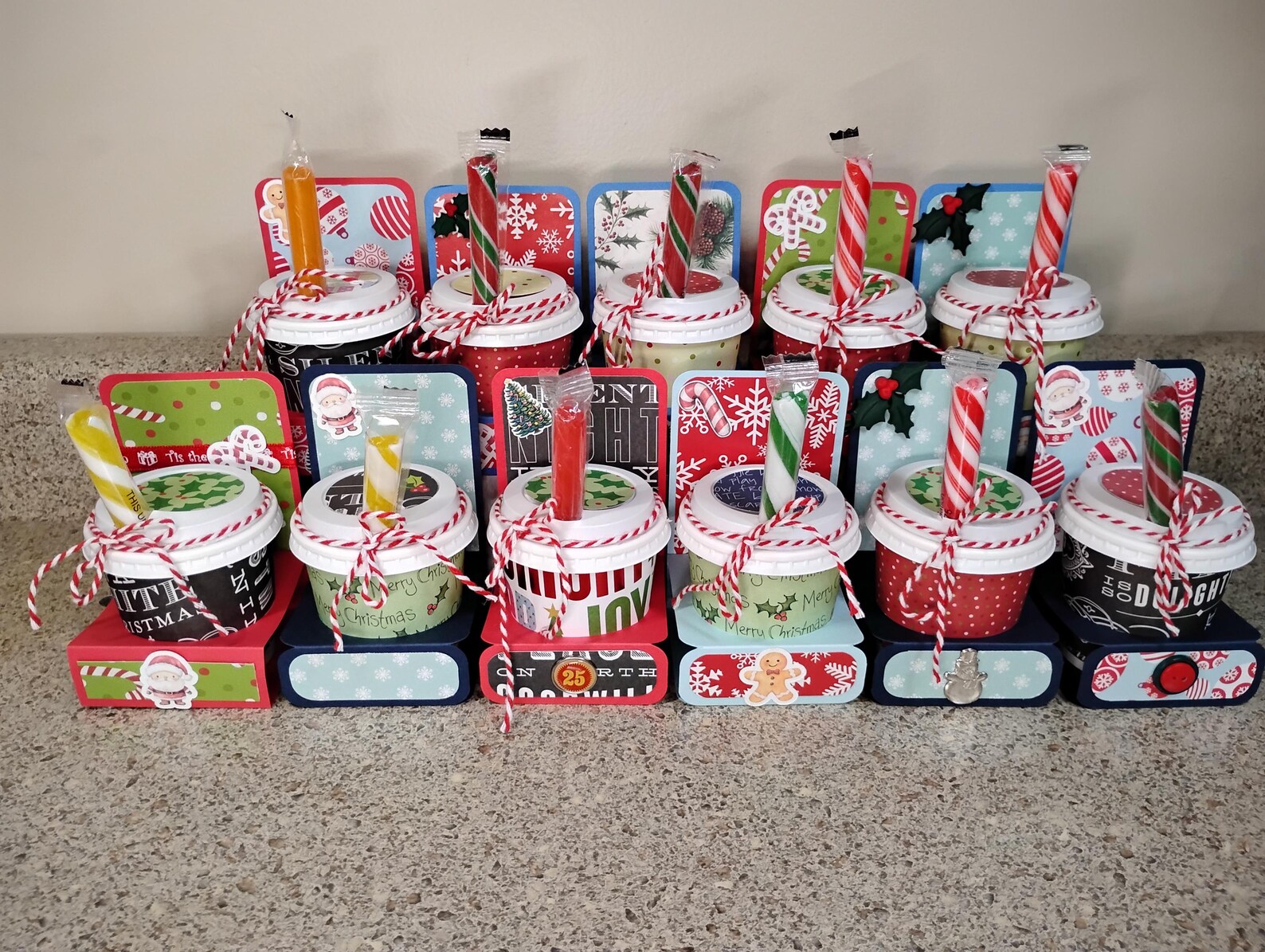 Mini Christmas Candy Cup With Holder: Holiday Party Favor - Etsy