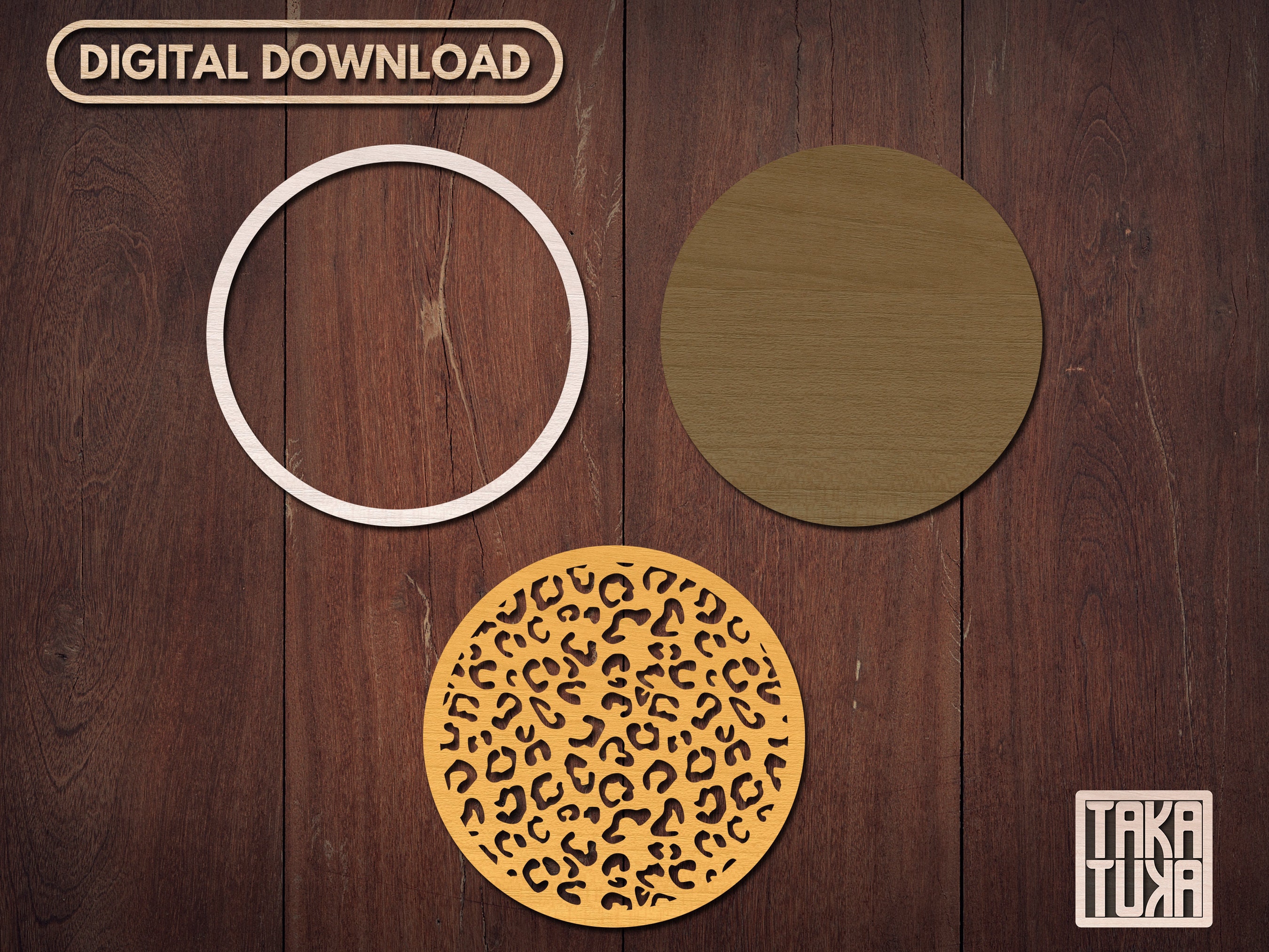 Leopard Frame Laser Cut Files, Pattern Set for Laser Cutting, Frame Svg ...