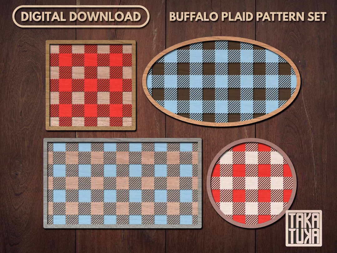 Buffalo Plaid Pattern Laser Cut Files, Pattern Set for Laser Cutting ...