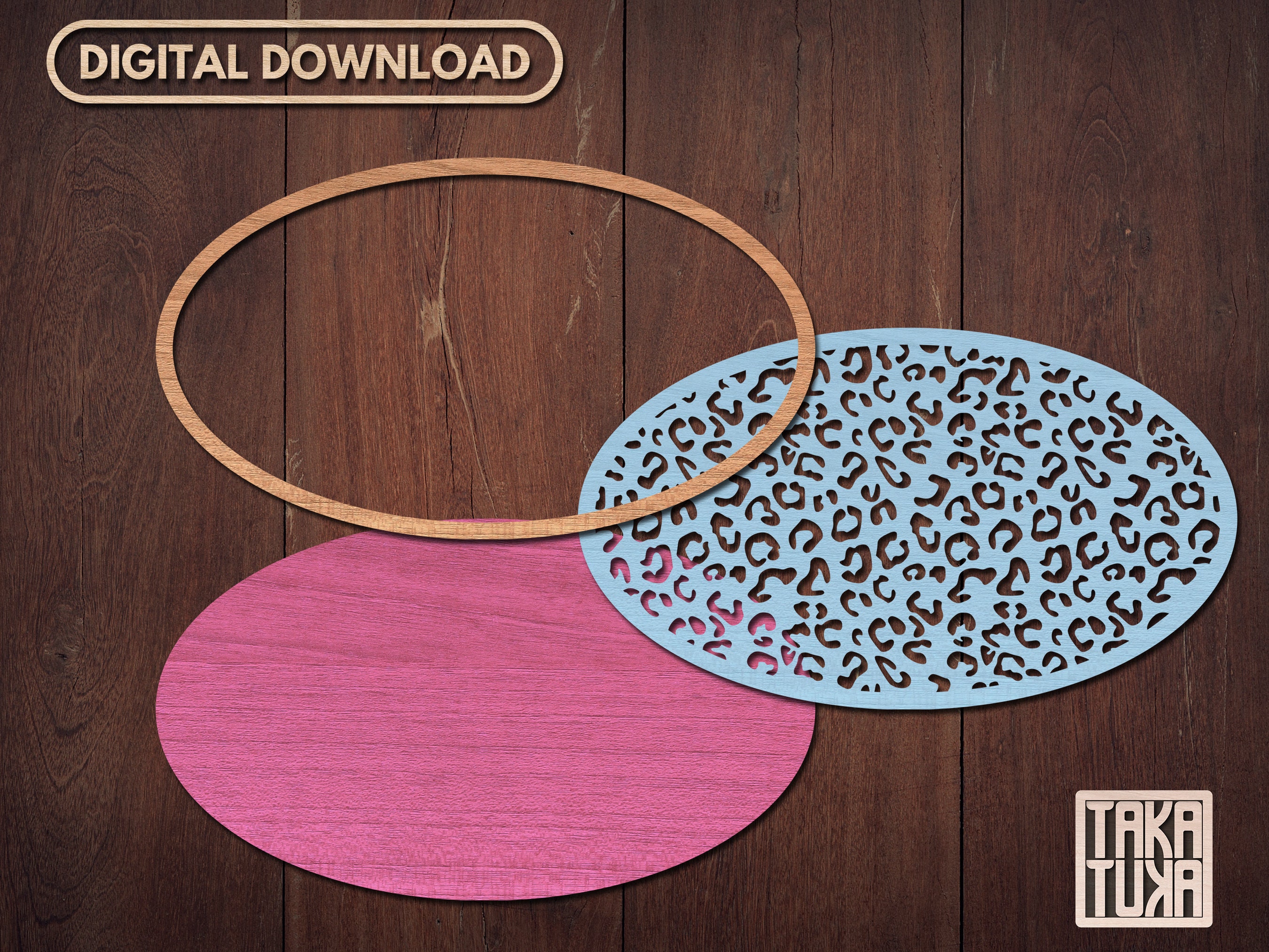 Leopard Frame Laser Cut Files, Pattern Set for Laser Cutting, Frame Svg ...