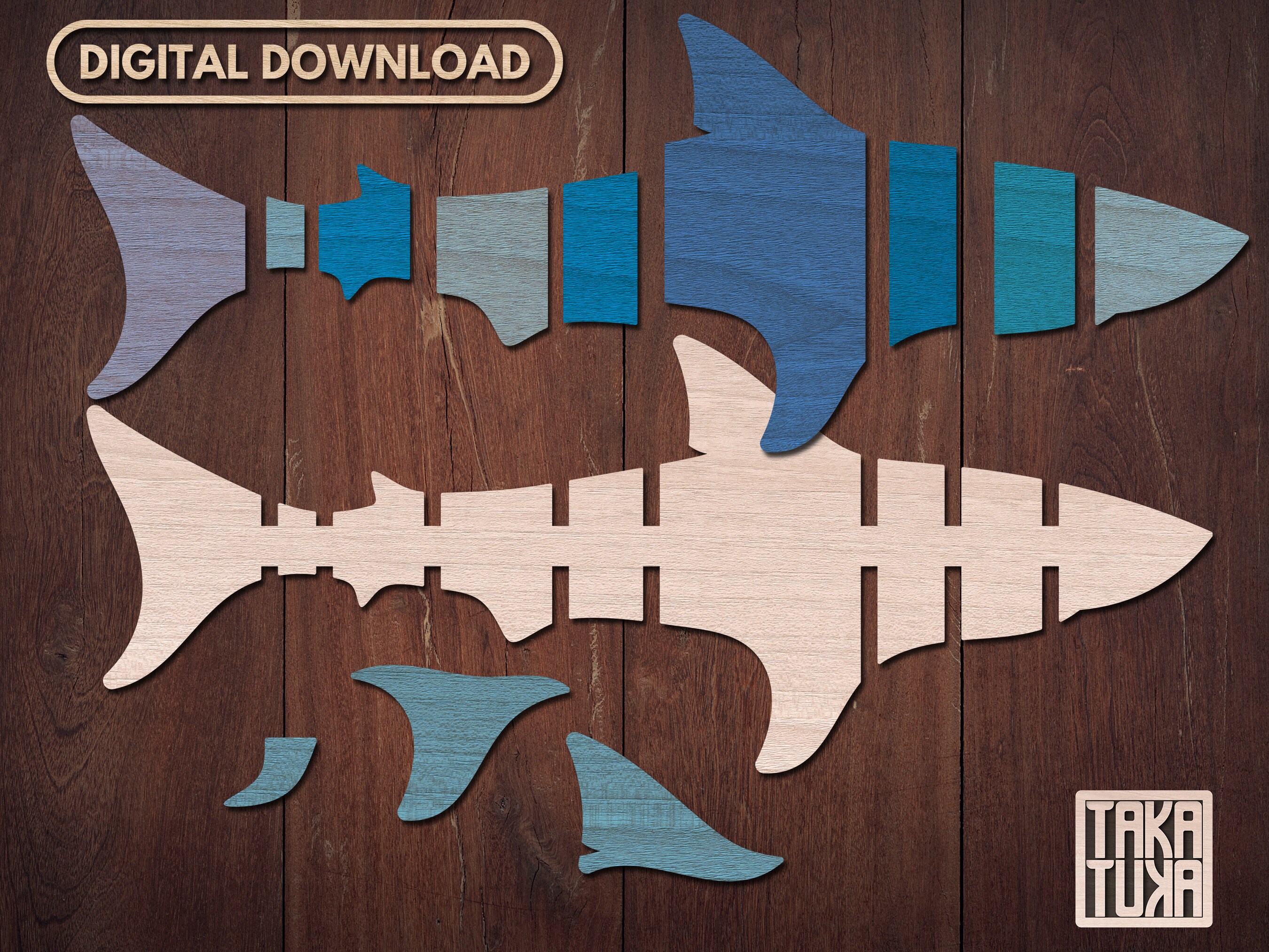 Layered Shark Wall Decor SVG: Laser Cut Files for Glowforge (digital ...