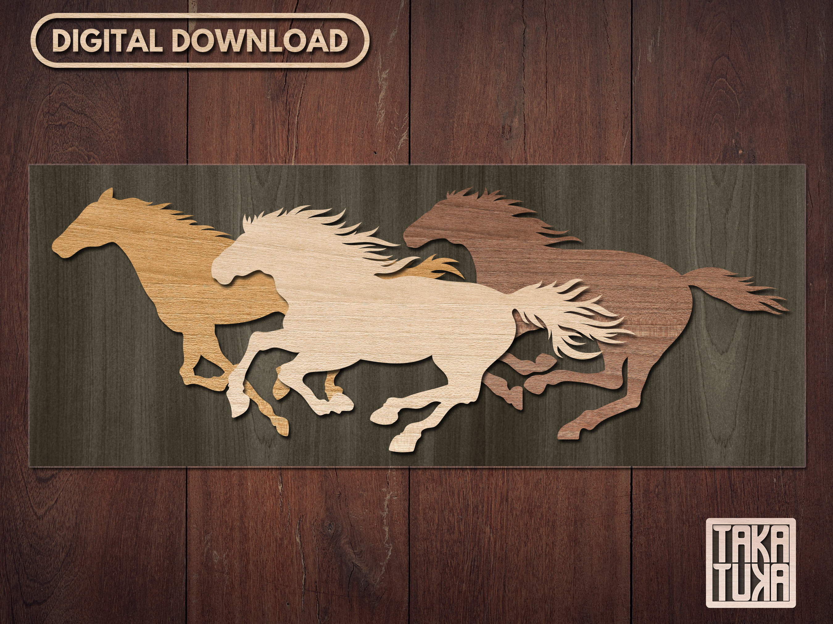 Layered Horses Laser Cut File Glowforge Horse Door Sign Laser - Etsy