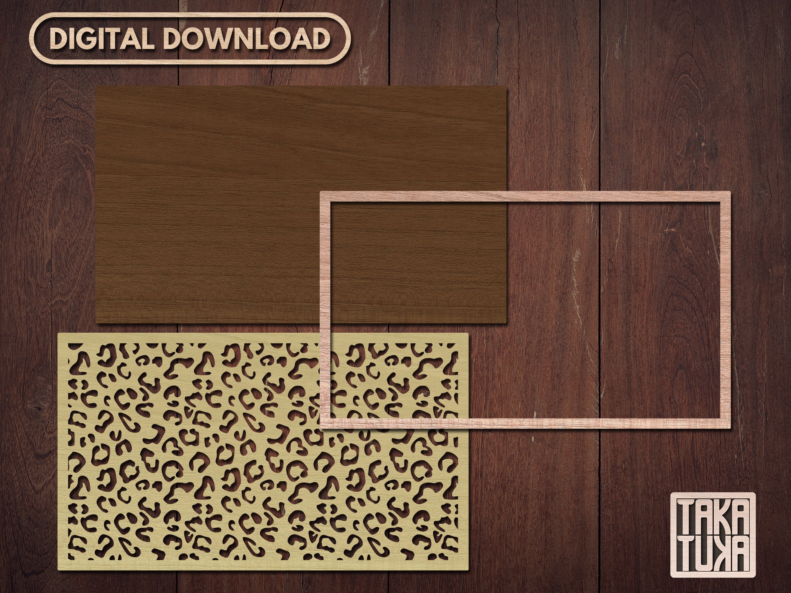 Leopard Frame Laser Cut Files, Pattern Set for Laser Cutting, Frame Svg ...
