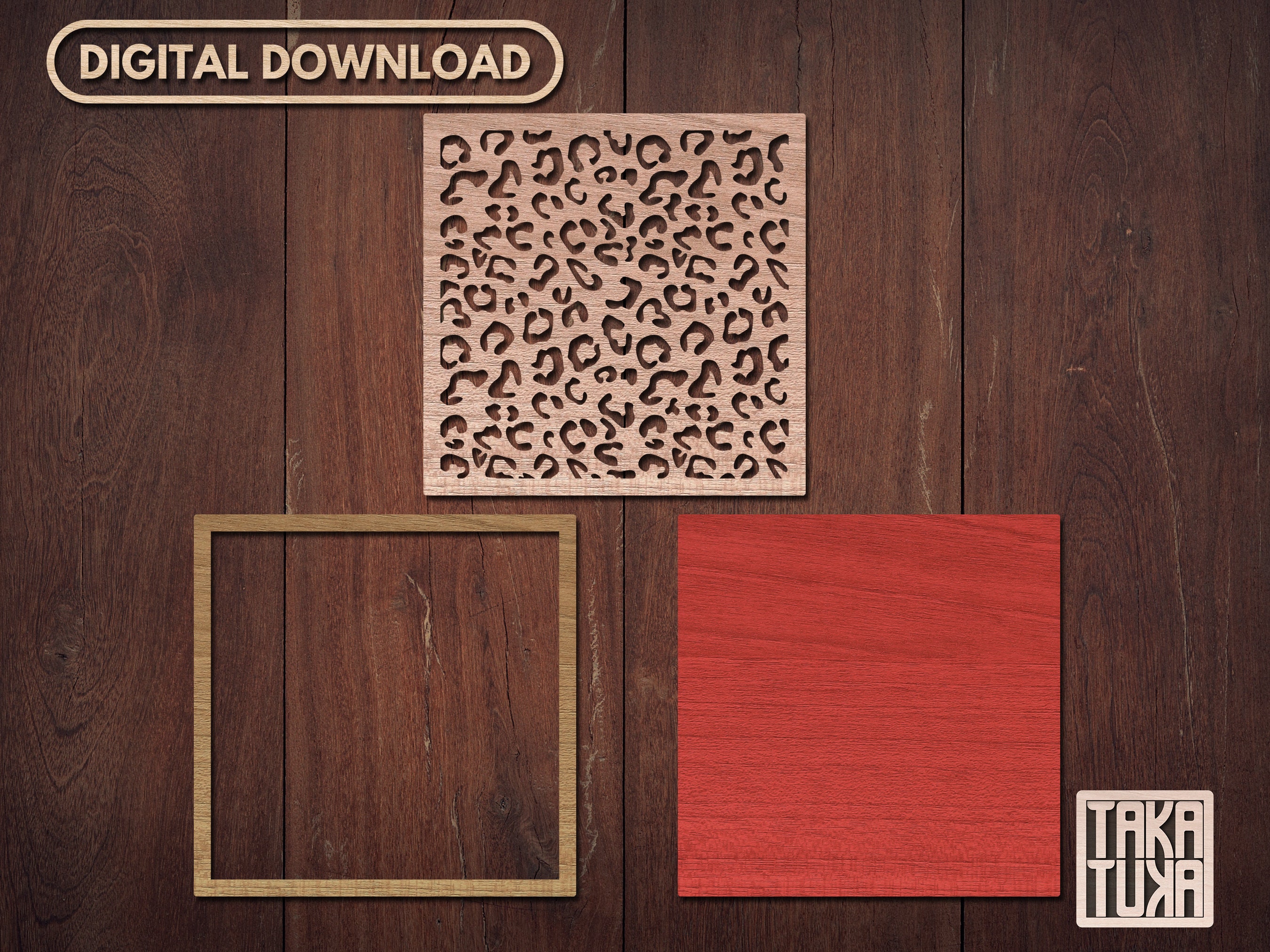Leopard Frame Laser Cut Files, Pattern Set for Laser Cutting, Frame Svg ...