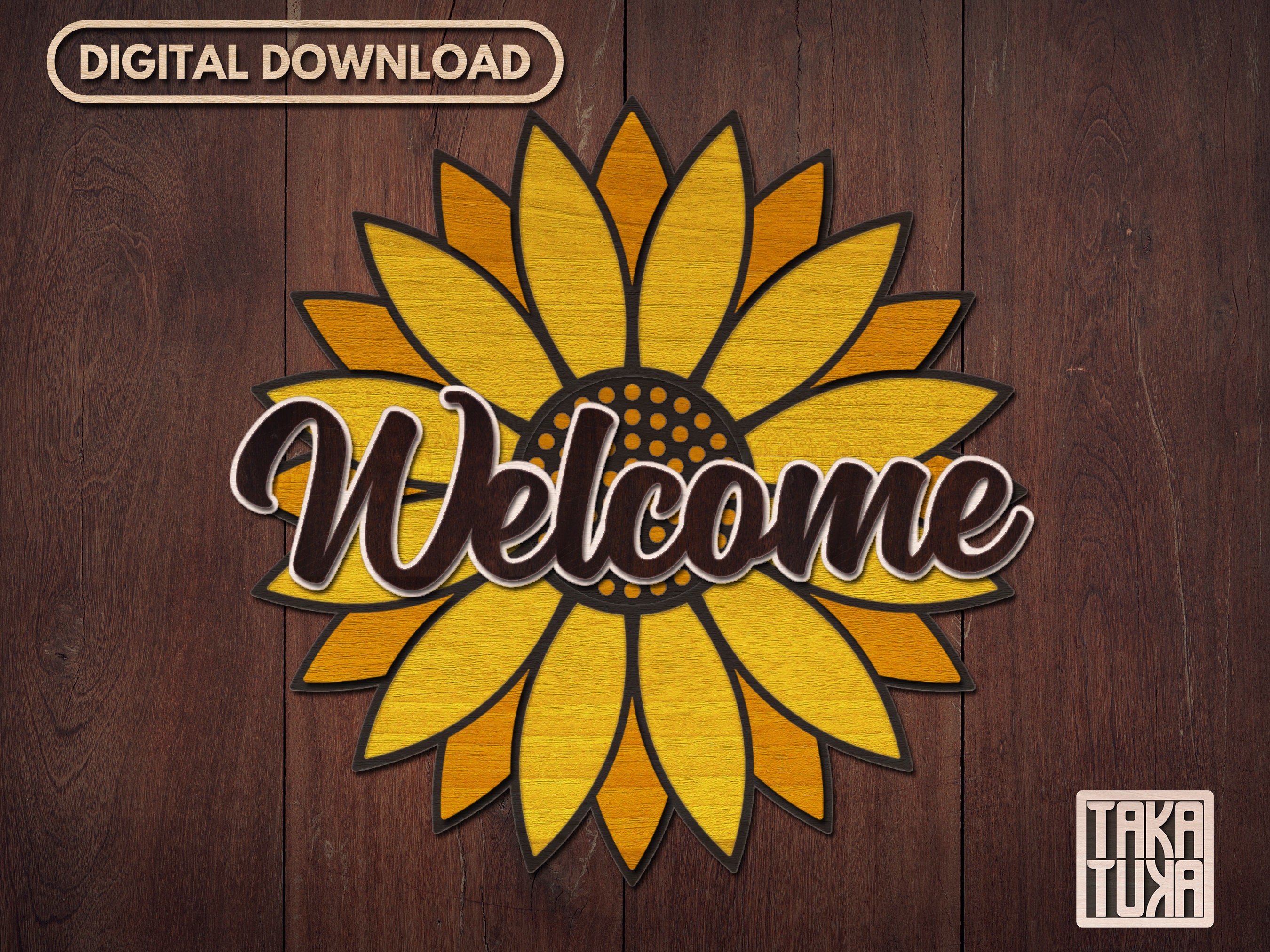 Welcome Sunflower SVG, Welcome Sign SVG, Door Decor Svg, Multi-layer ...