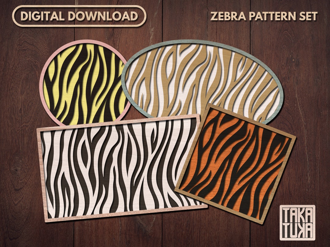 Zebra Pattern Svg, Zebra Frame Laser Cut File, Pattern Set for Laser ...