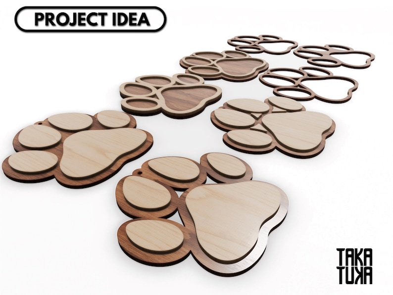 Paw Print Laser Cut File: Ornament SVG Bundle (digital Download) - Etsy