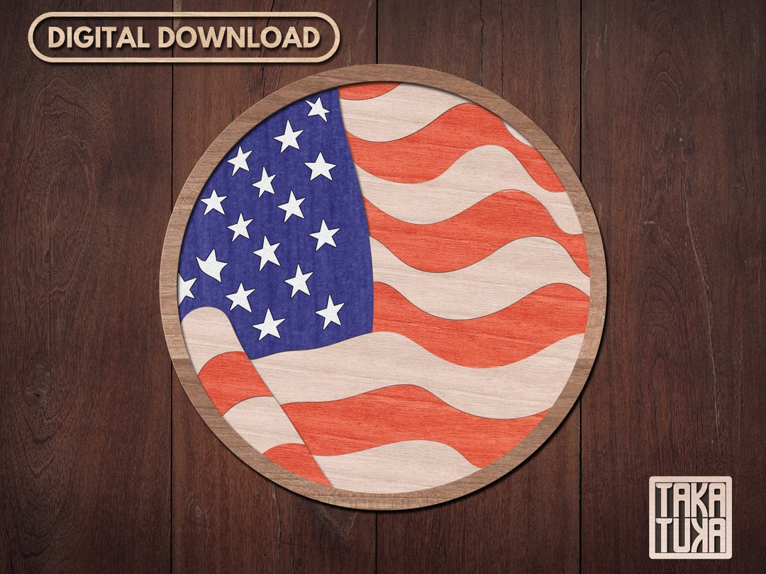 American Flag Puzzle Laser Cut File for Glowforge, America Flag SVG ...