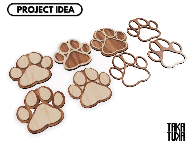 Paw Print Laser Cut File: Ornament SVG Bundle (digital Download) - Etsy