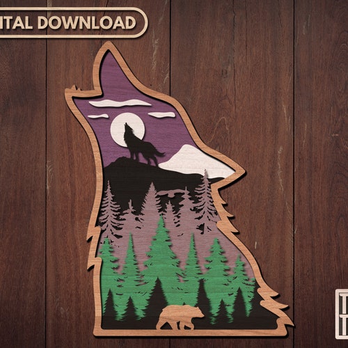 Layered Wolf SVG File Multi Layer Svg File Multi-layer Wolf - Etsy Canada