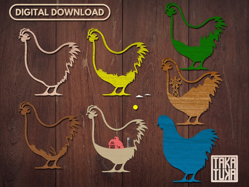 Chicken Farmhouse Laser Cut Files, Layered Chicken Farm Laser Cut, Barn ...