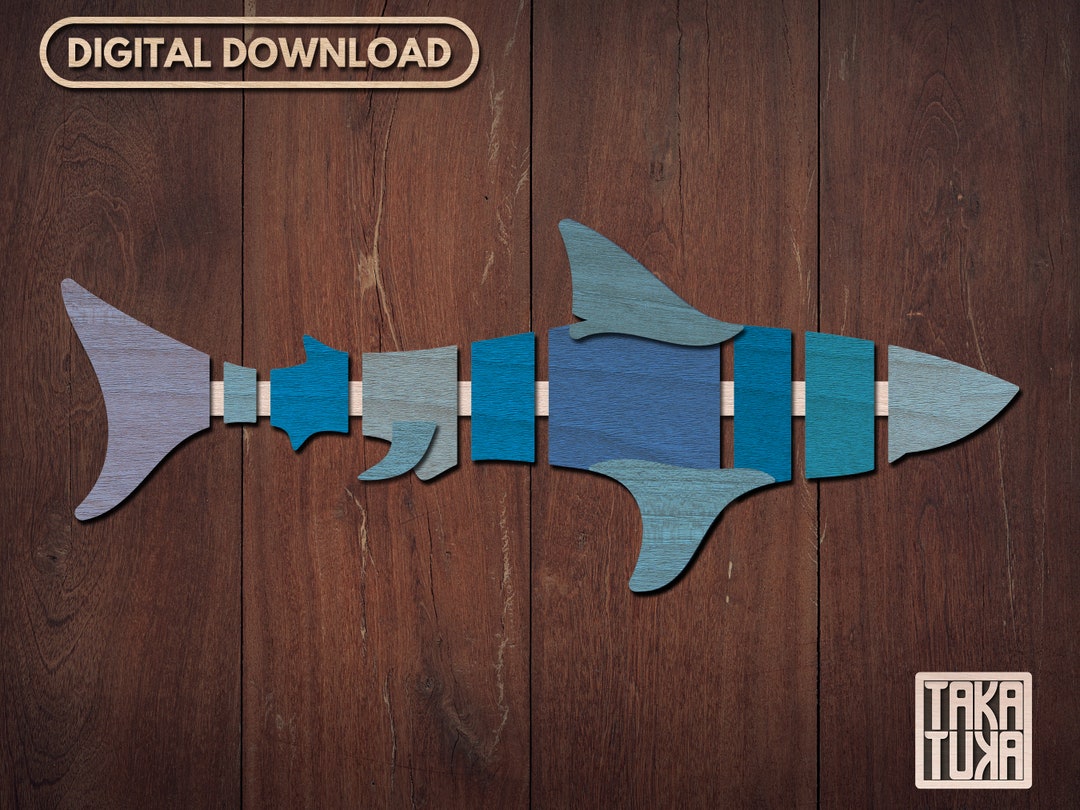 Layered Shark Wall Decor SVG: Laser Cut Files for Glowforge (digital ...