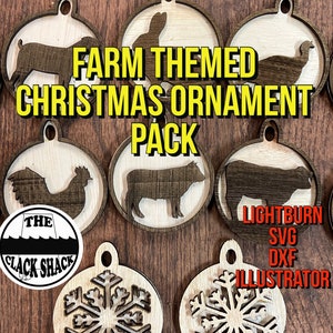 Farm Themed Christmas Ornament Pack (FILE) - Etsy