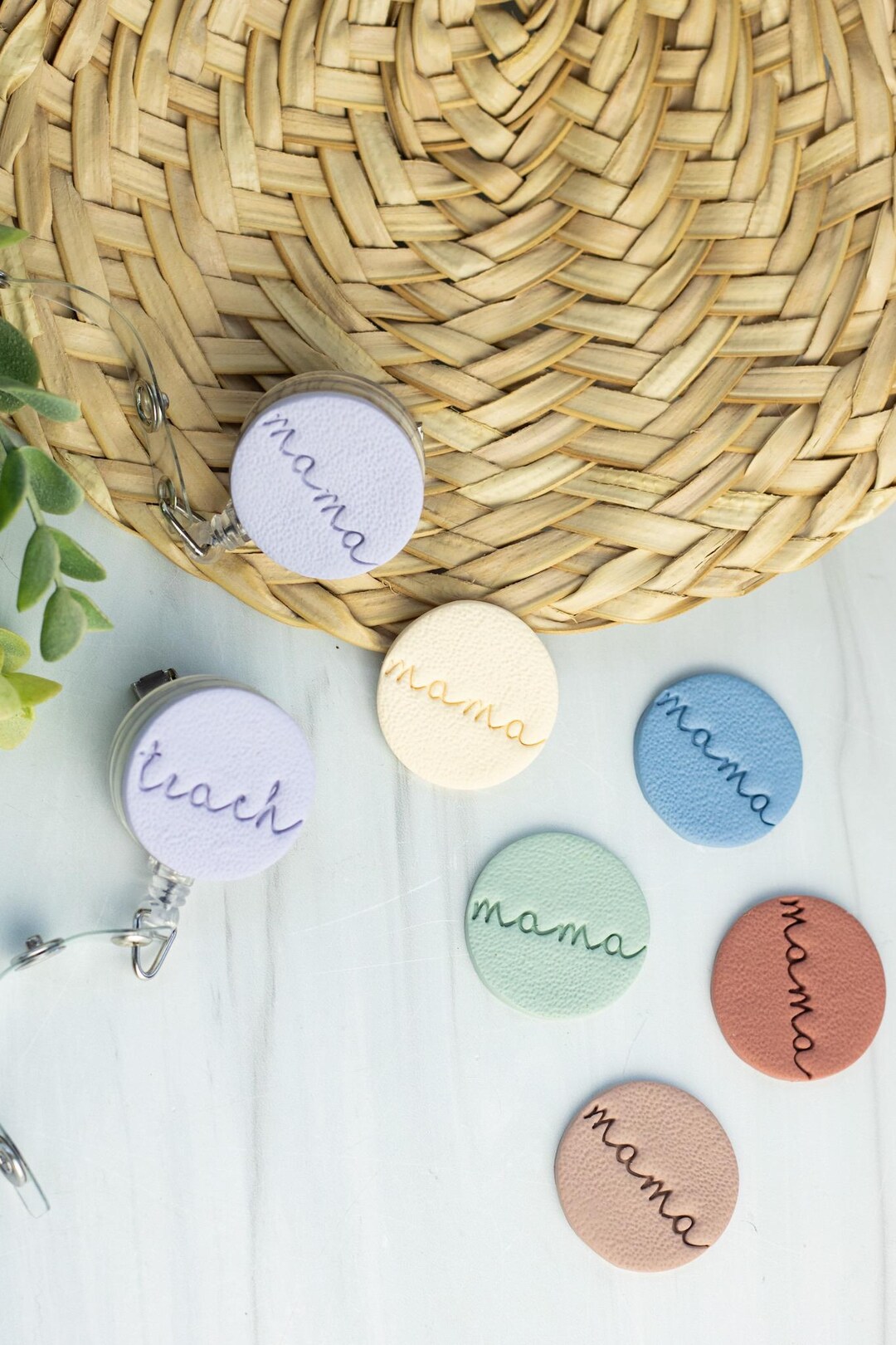 TEACH Badge Reels | Polymer Clay Accessories | Custom Gift | Handmade ...