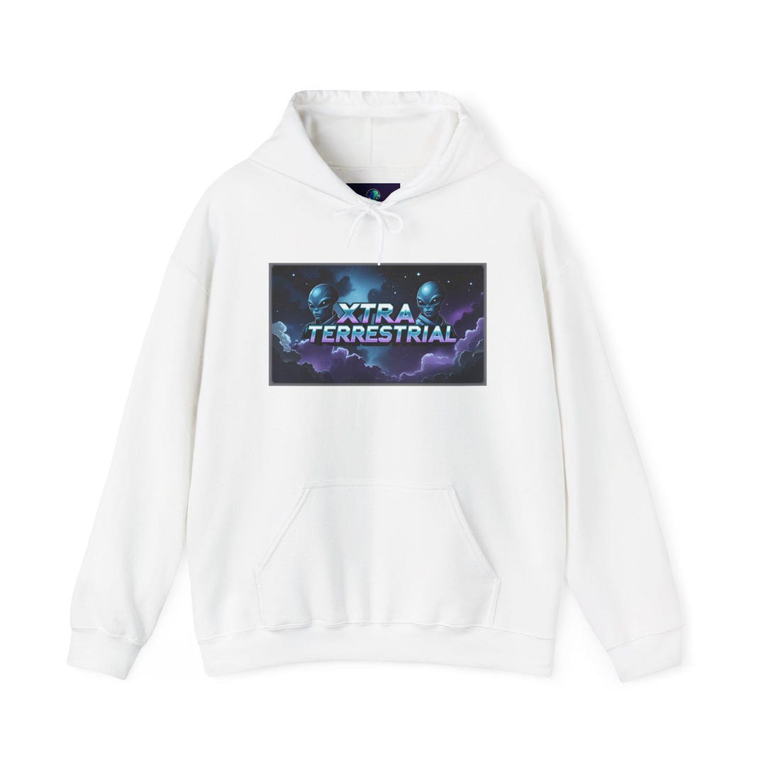 Cosmic Xtra Terrestrial Hoodie, Cute Alien Sweatshirt, Unisex Space ...