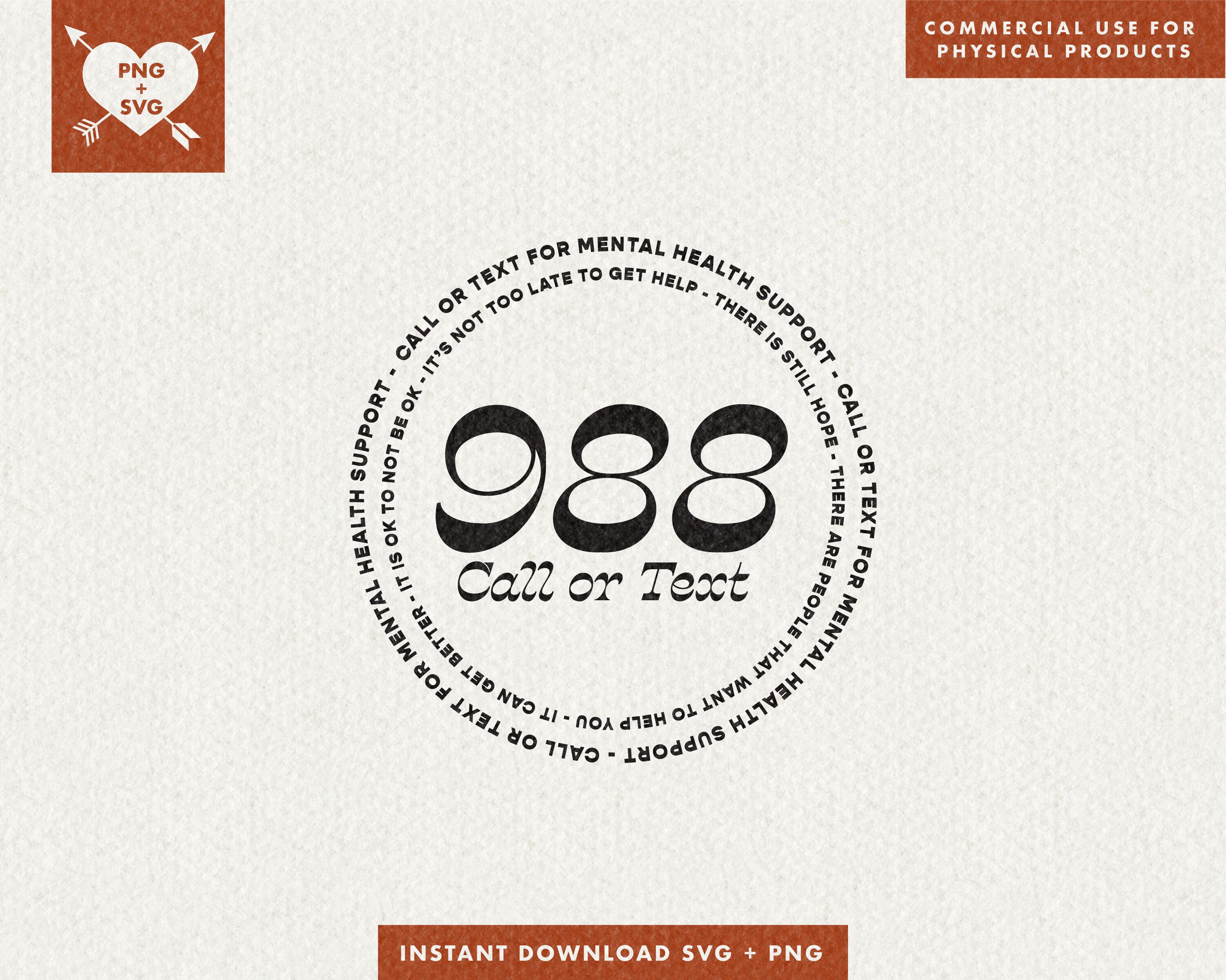 Mental Health SVG PNG 988 Svg Suicide Prevention Svg - Etsy Canada