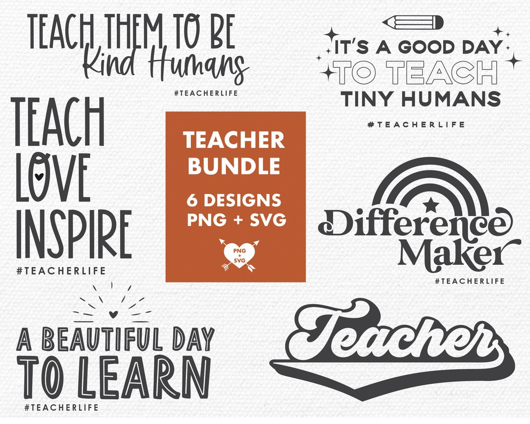 Teacher Bundle SVG, Teacher PNG, Teacher Quote Svg, Teacher Shirt ...