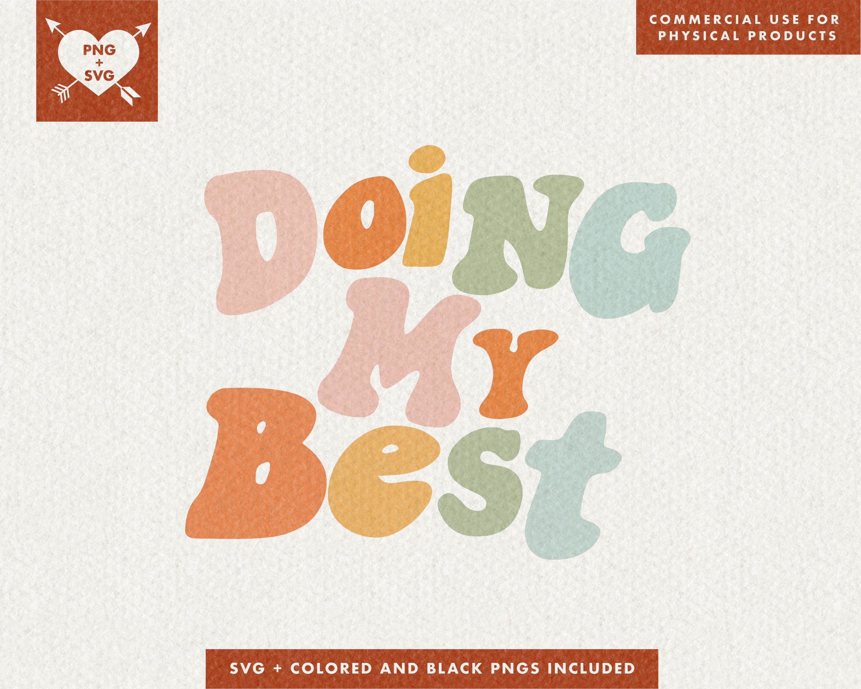 Doing My Best SVG PNG Mental Health Svg Wavy Text Retro - Etsy