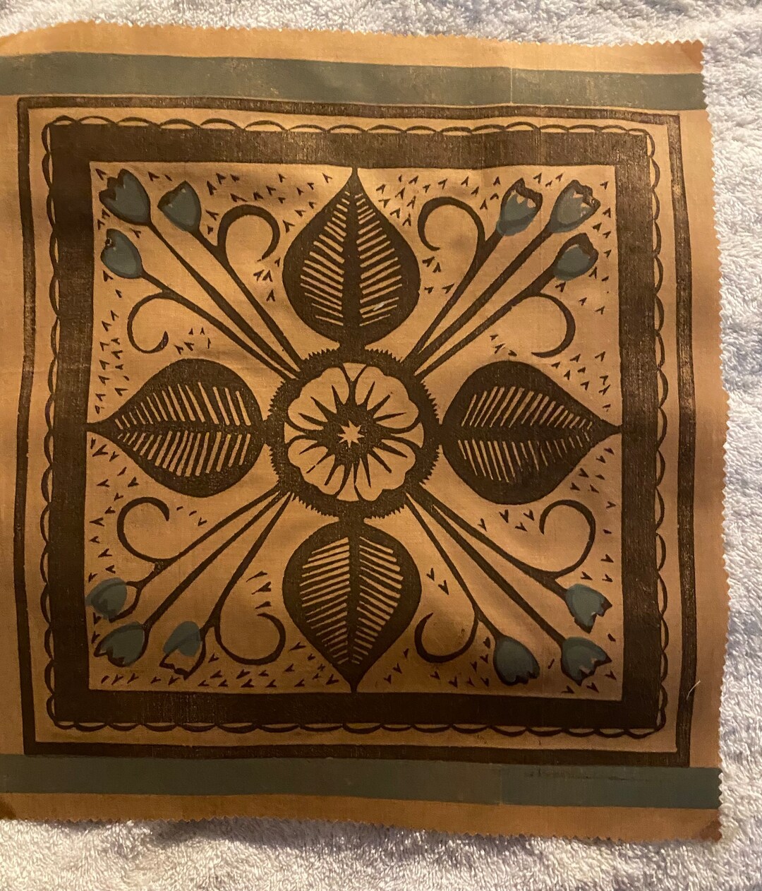 WPA Textile Block Print: Poppy, 1935-1939, Two Color, 13x14.5 Inches - Etsy