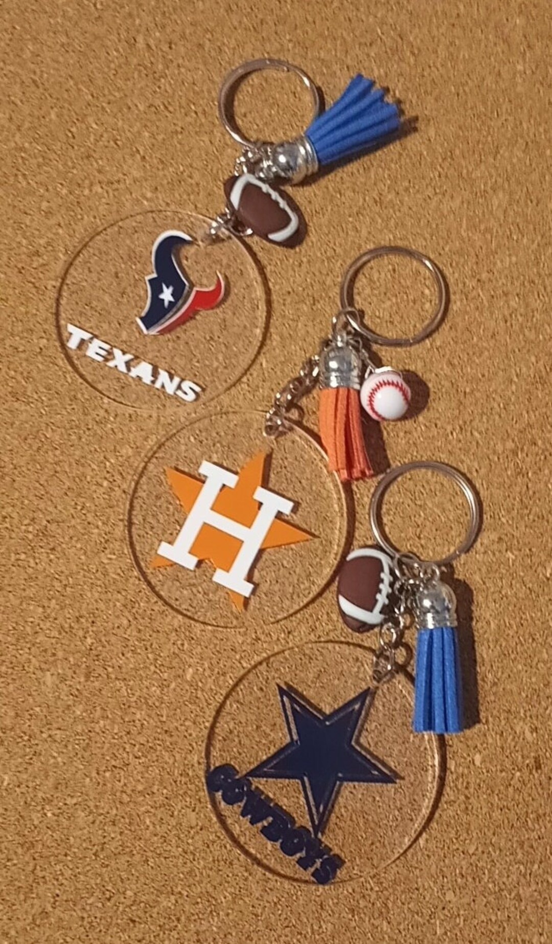 Sports Keychains houston Astros, Dallas Cowboys, Houston Texans or ...