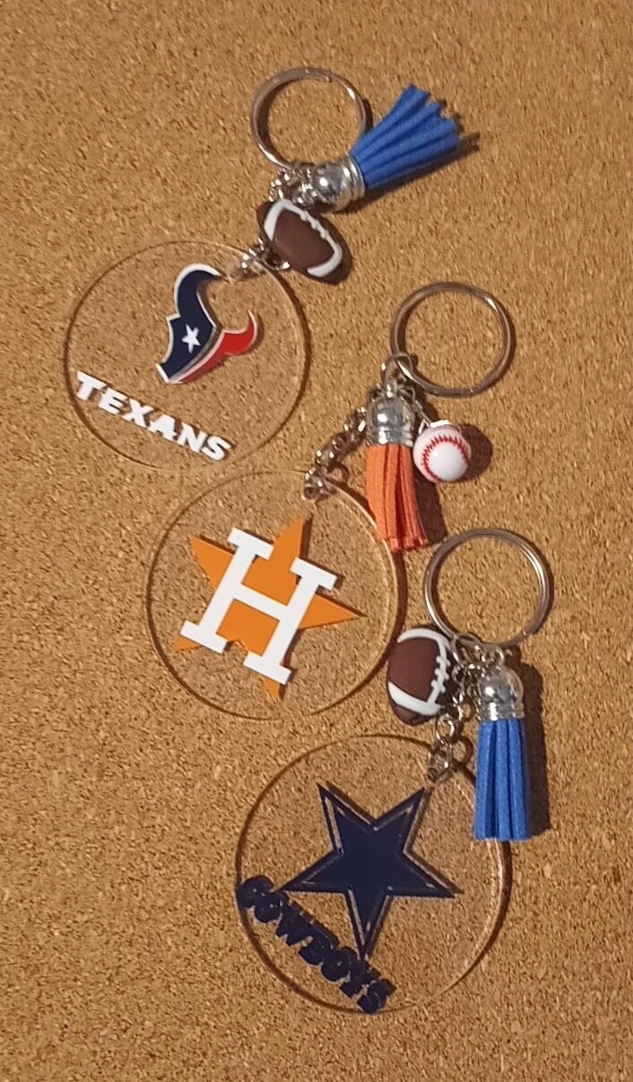 Sports Keychains houston Astros, Dallas Cowboys, Houston Texans or ...