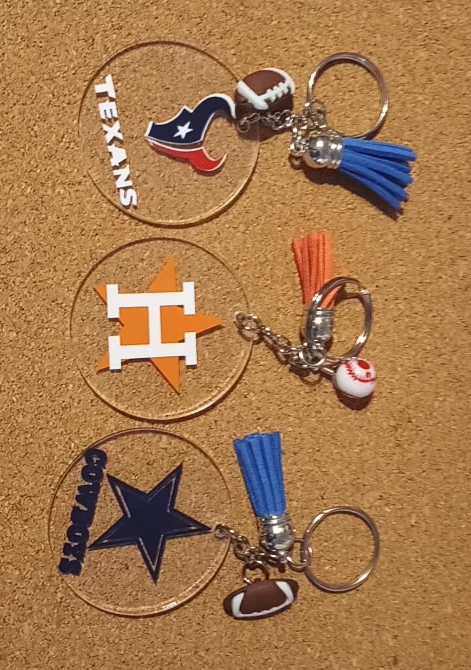 Sports Keychains houston Astros, Dallas Cowboys, Houston Texans or ...