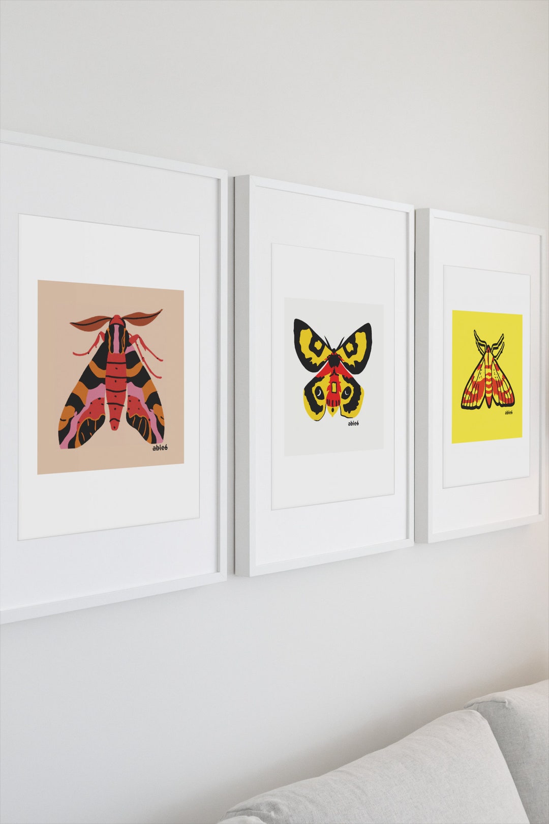 Moth Art Print, Moths Artwork by Able6 - Etsy