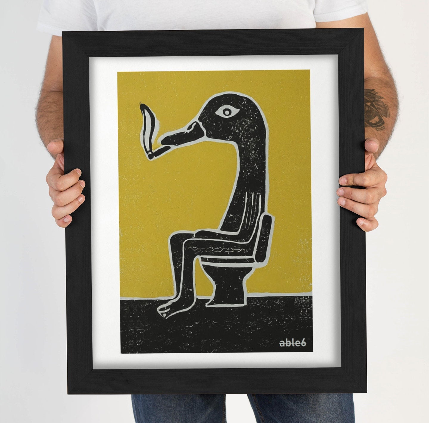 Shitting Duck - A Duck Smoking a Cigarette / Blunt on the Toilet - Gift ...