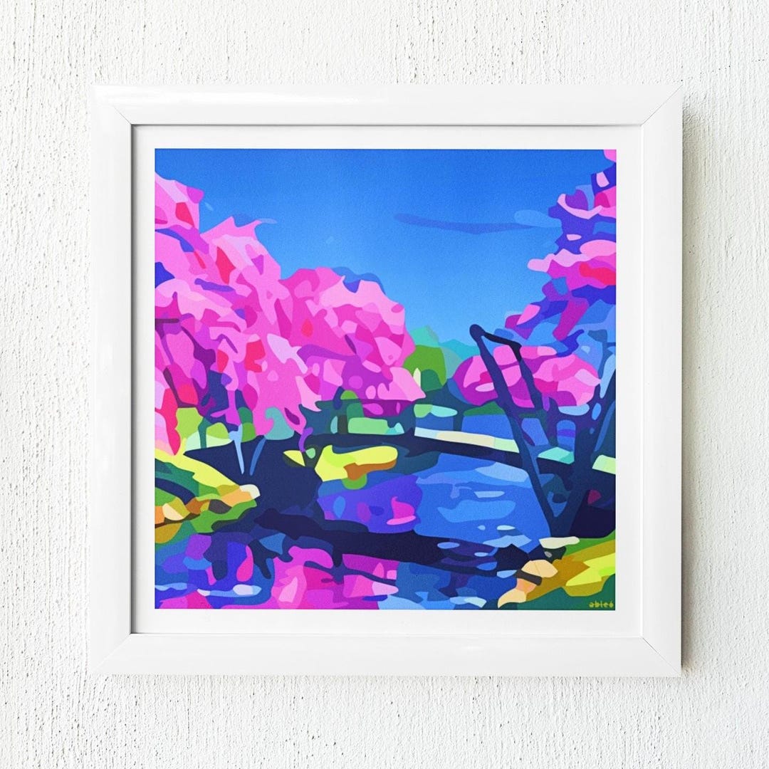 Reston VA Lake Anne Art Print - Van Gogh Bridge Reston Painting - Etsy