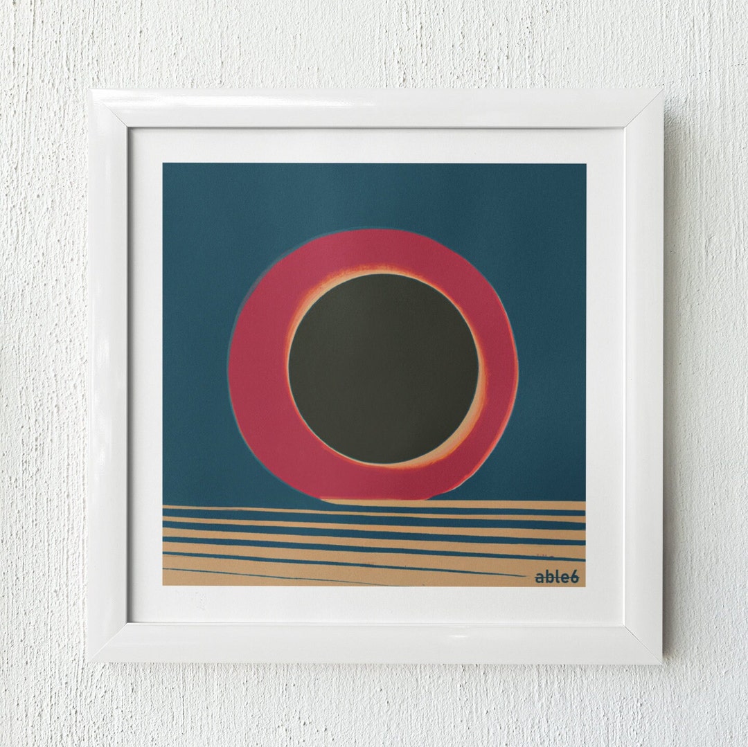 Eclipse Art Print, Handcrafted Solar Totality Wall Art for Astronomy ...