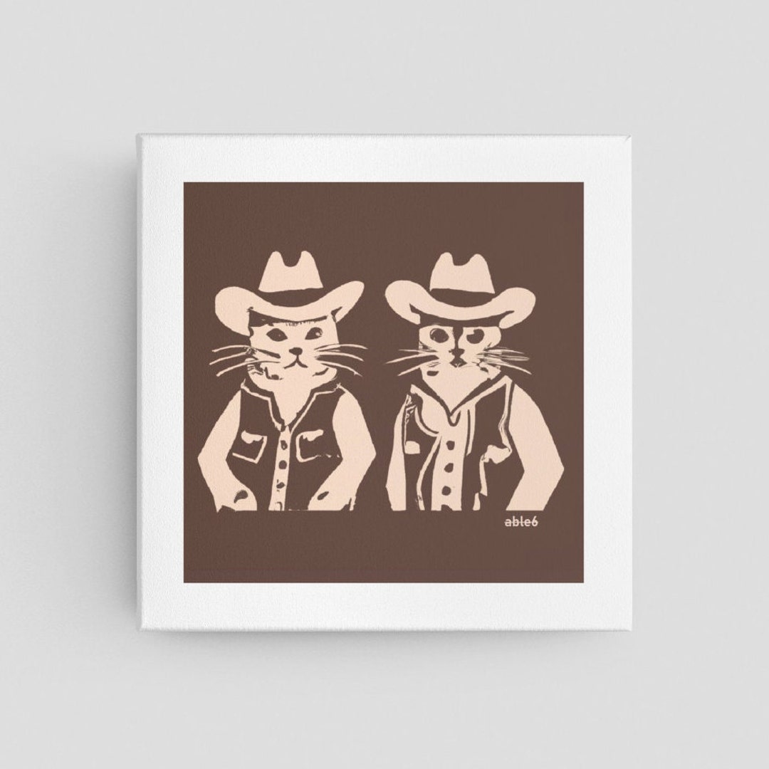 Cowboy Cats Art Print Funny Cat Art, Cat Lover Gift, Limited Edition ...