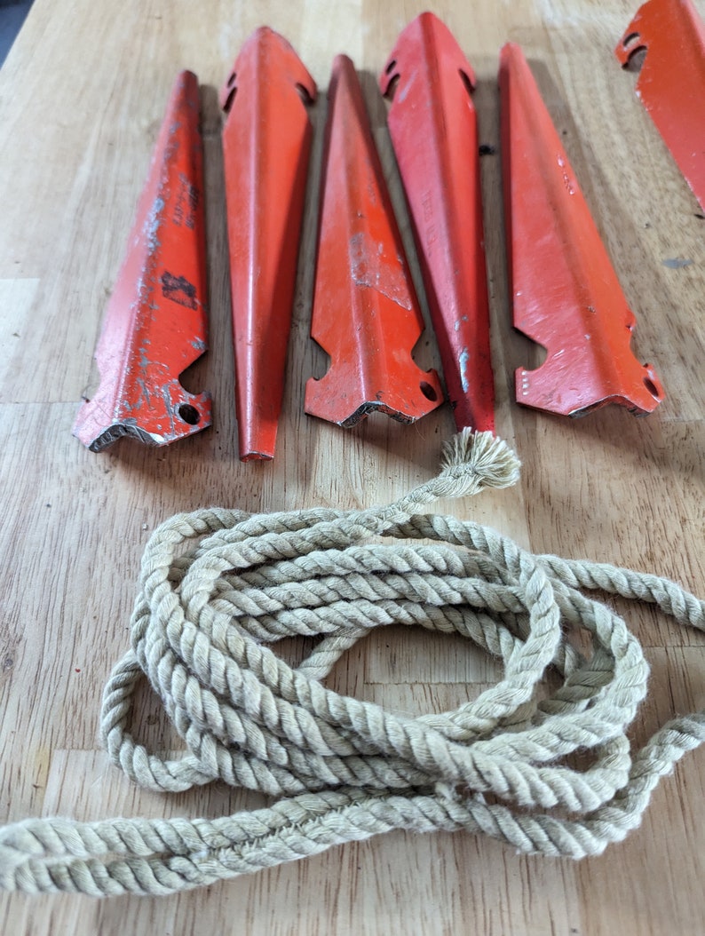US Army Pup Tent Military Surplus Orange Stakes & Ropes 12pc Set - Etsy