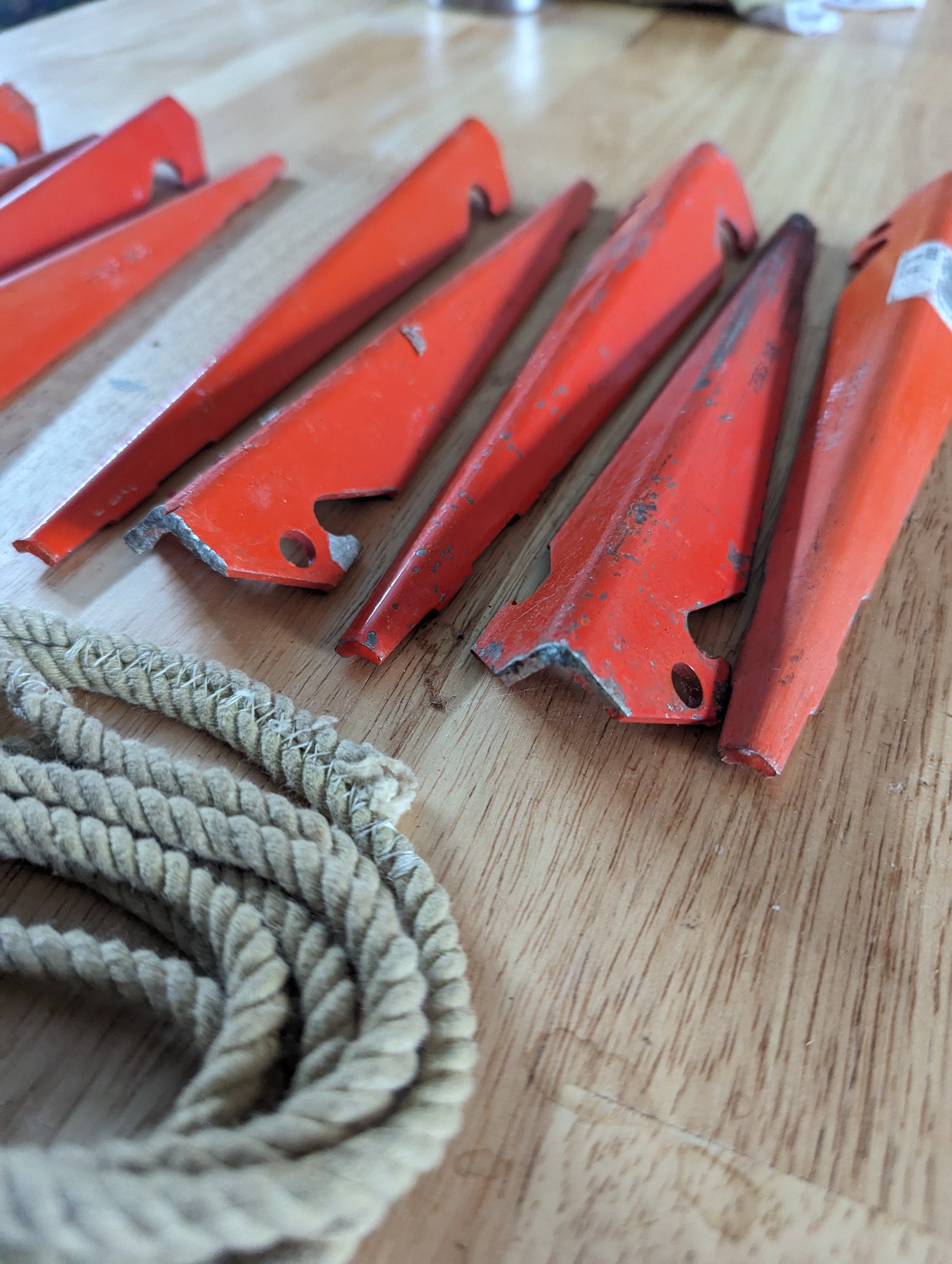 US Army Pup Tent Military Surplus Orange Stakes & Ropes 12pc Set - Etsy