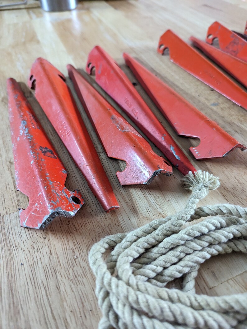 US Army Pup Tent Military Surplus Orange Stakes & Ropes 12pc Set - Etsy