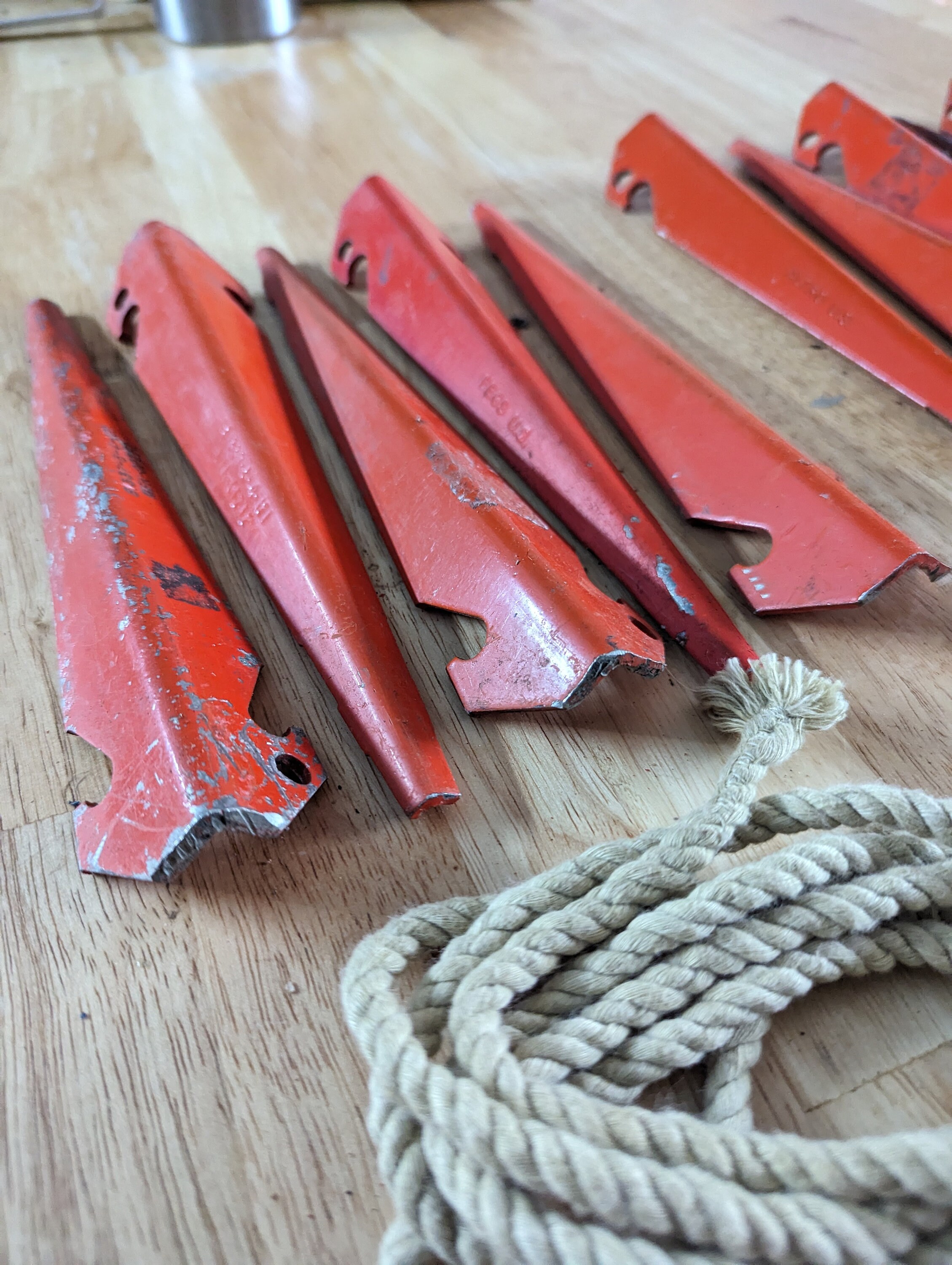 US Army Pup Tent Military Surplus Orange Stakes & Ropes 12pc Set - Etsy