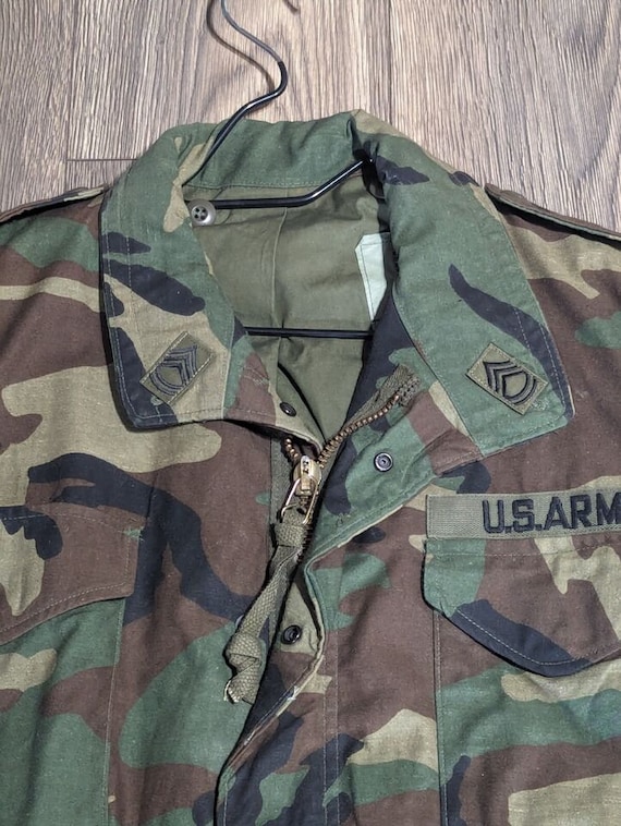 Vintage military jacket Woodland camo Cold Weather m6… - Gem