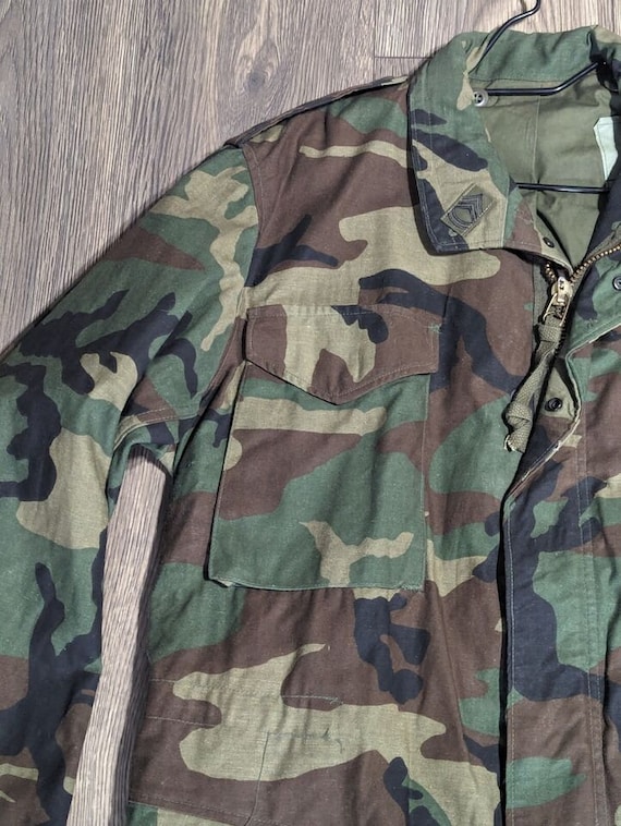 Vintage military jacket Woodland camo Cold Weather m6… - Gem
