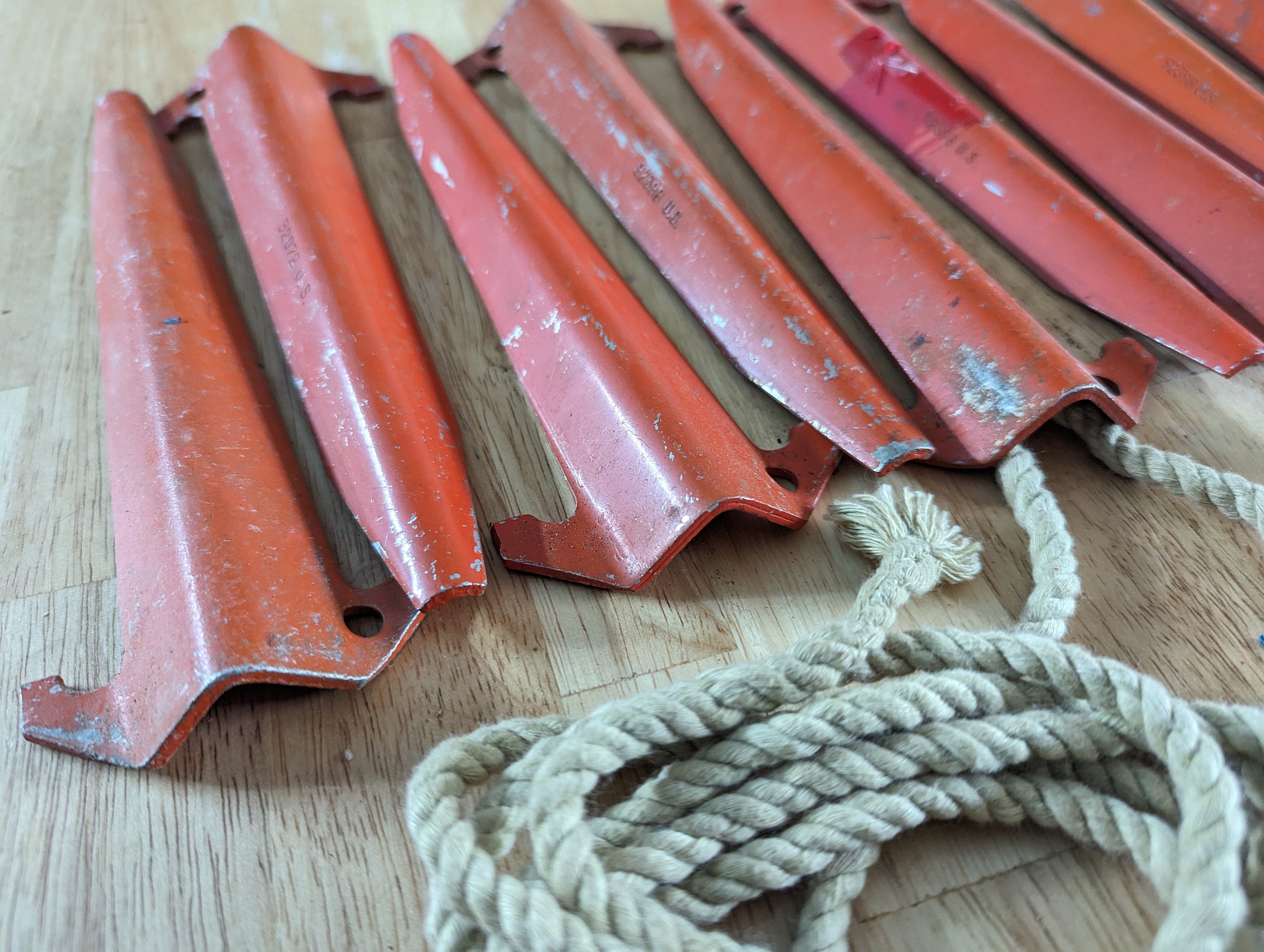 US Army Pup Tent Military Surplus Orange Stakes & Ropes 12pc Set - Etsy