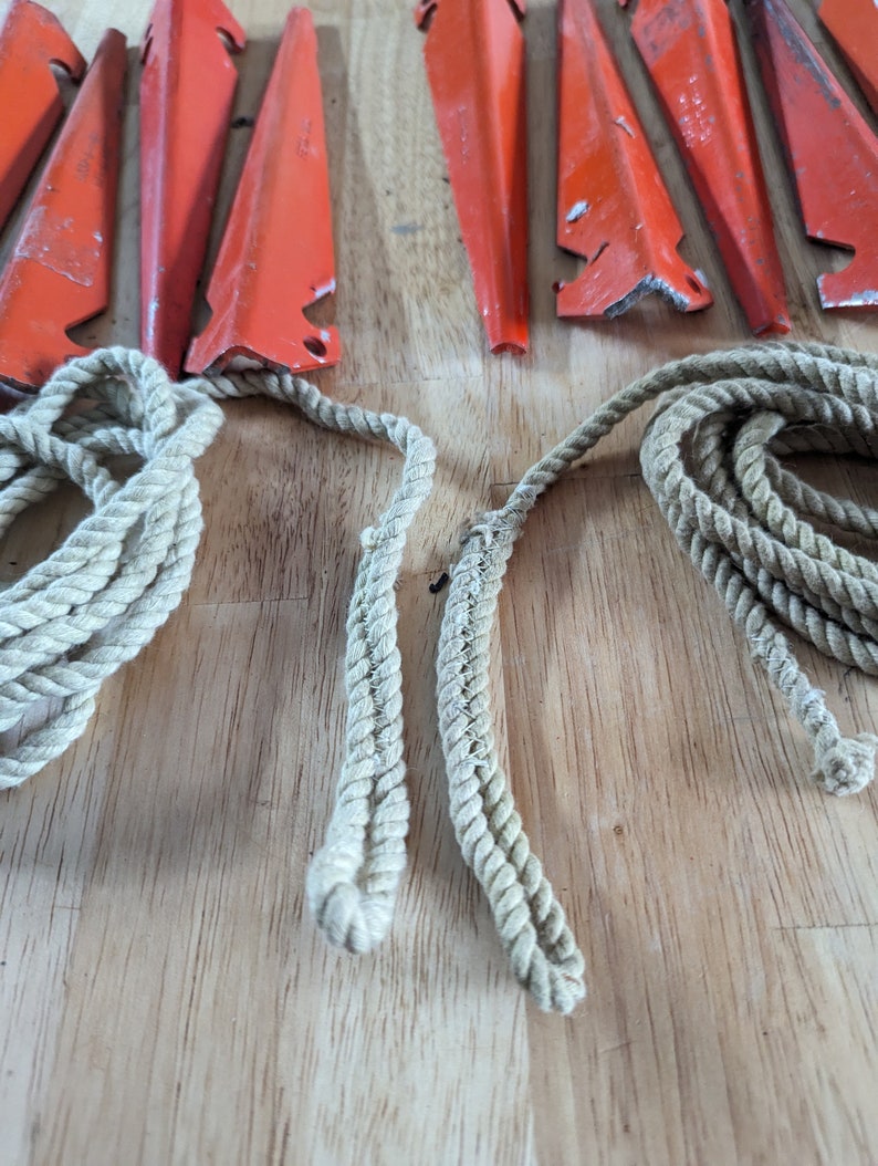 US Army Pup Tent Military Surplus Orange Stakes & Ropes 12pc Set - Etsy