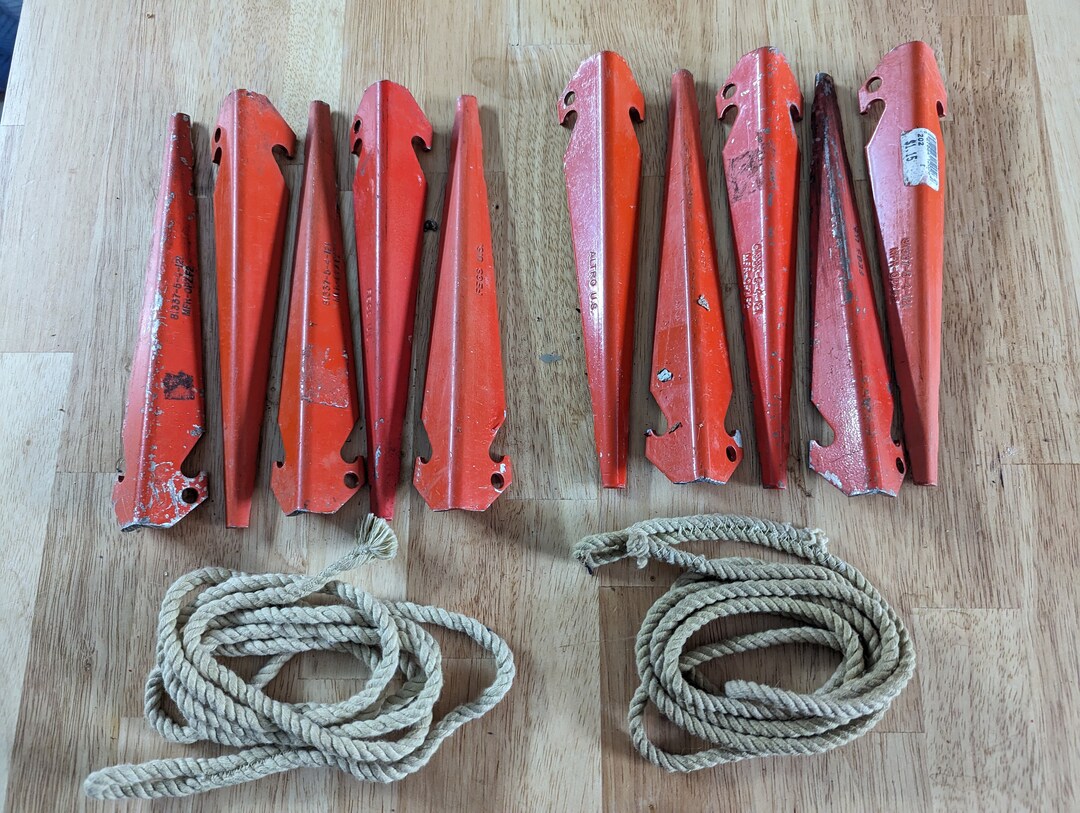 US Army Pup Tent Military Surplus Orange Stakes & Ropes 12pc Set - Etsy