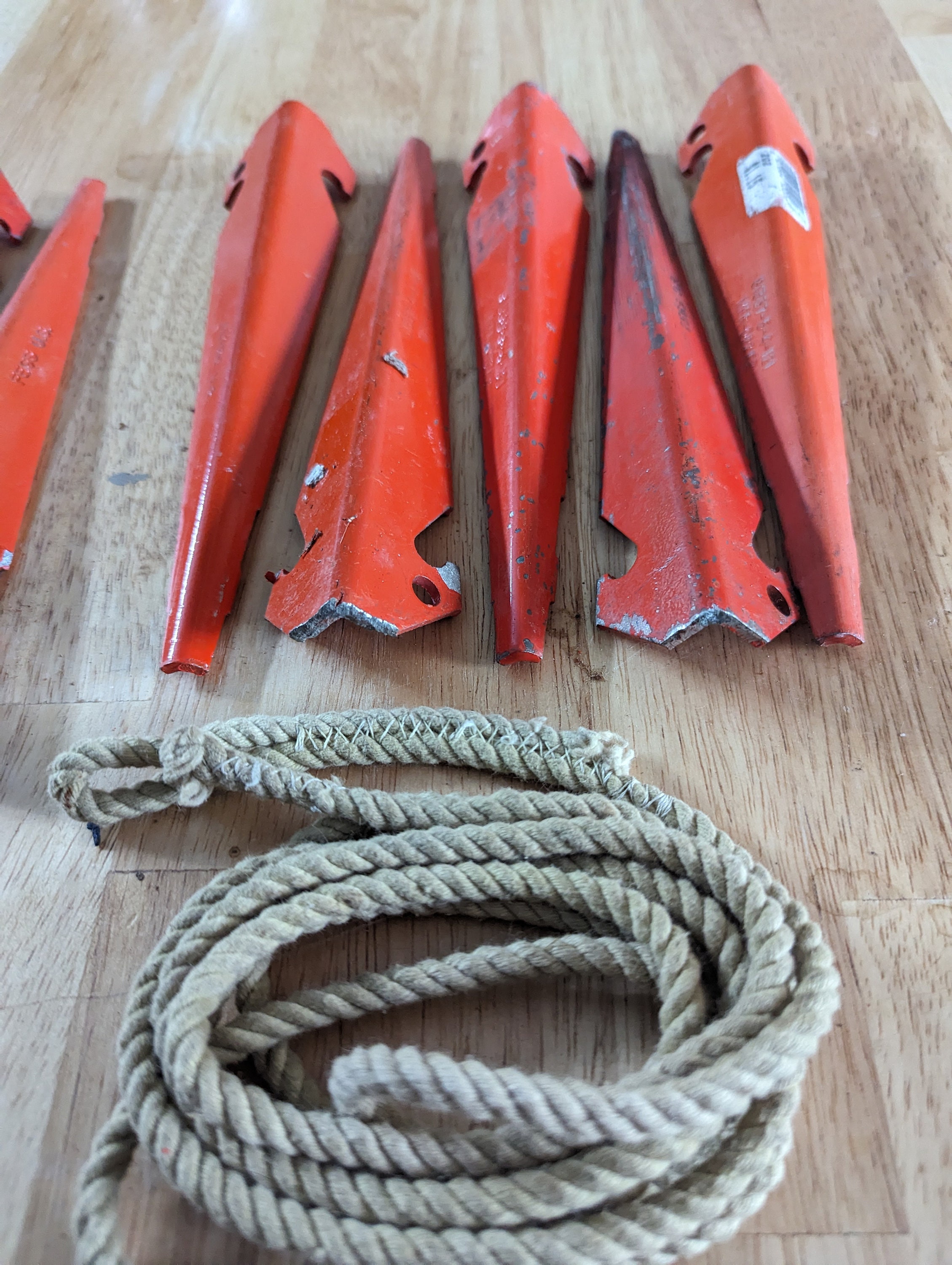 US Army Pup Tent Military Surplus Orange Stakes & Ropes 12pc Set - Etsy