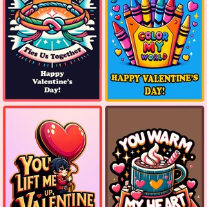 24x BUNDLE! Printable Valentine's Day Cards (2.5"x3.5") - Cute ...